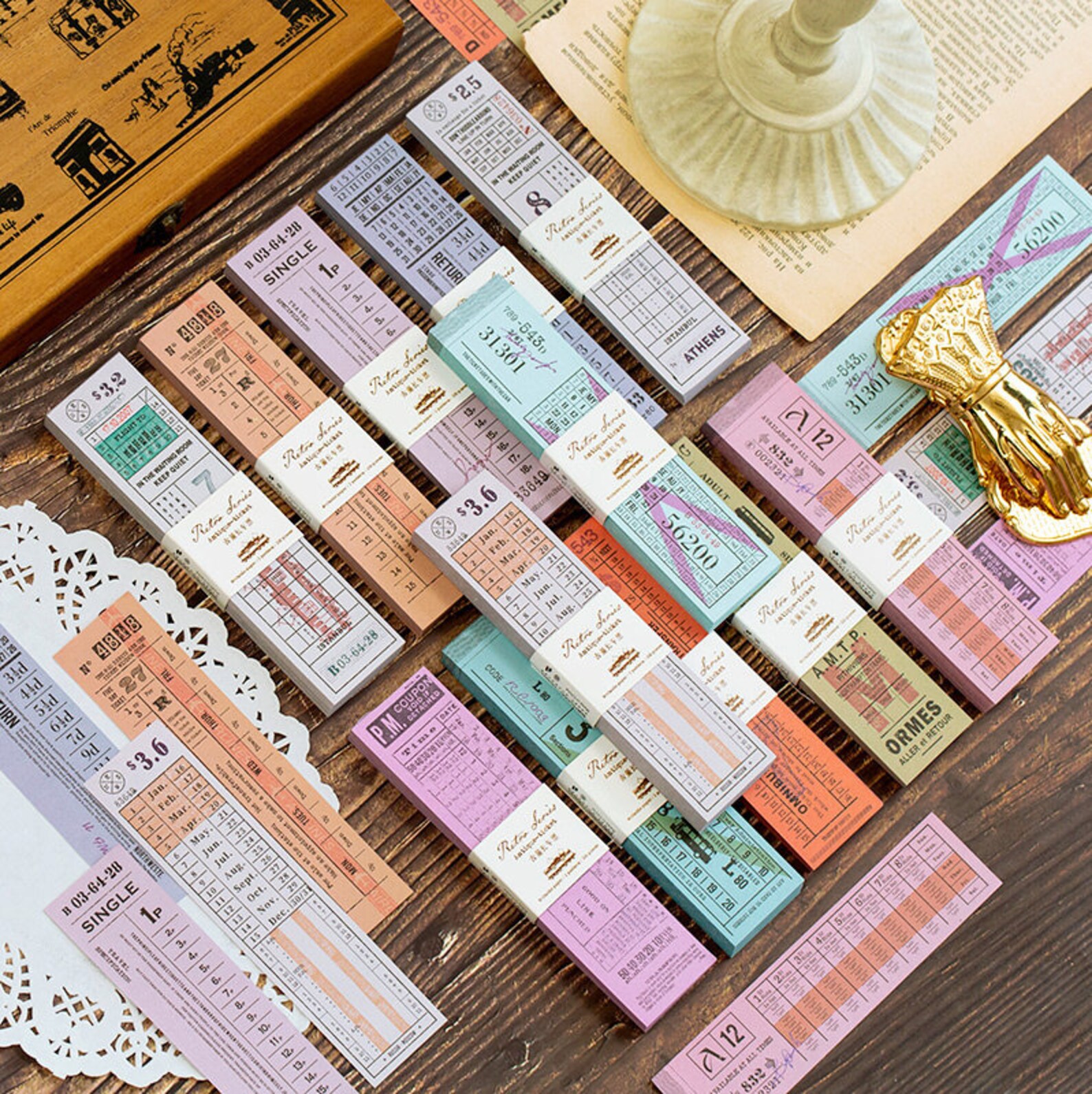 Assorted Vintage Tickets Paper Pad B, Vintage Bus Transit Tickets ...