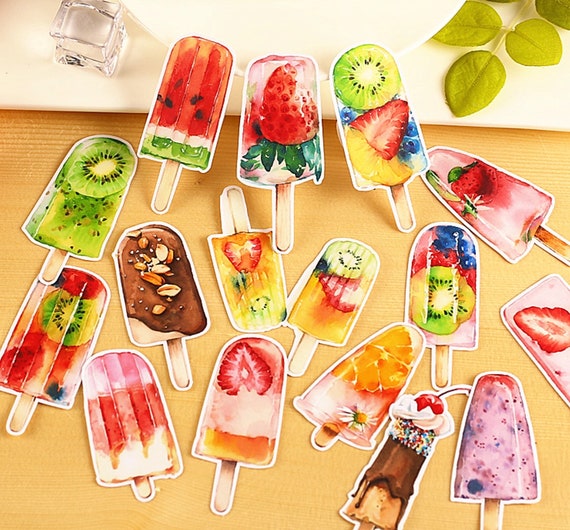 Fruit Popsicle Vinyl Sticker Stickers, Labels & Tags Stickers Paper ...