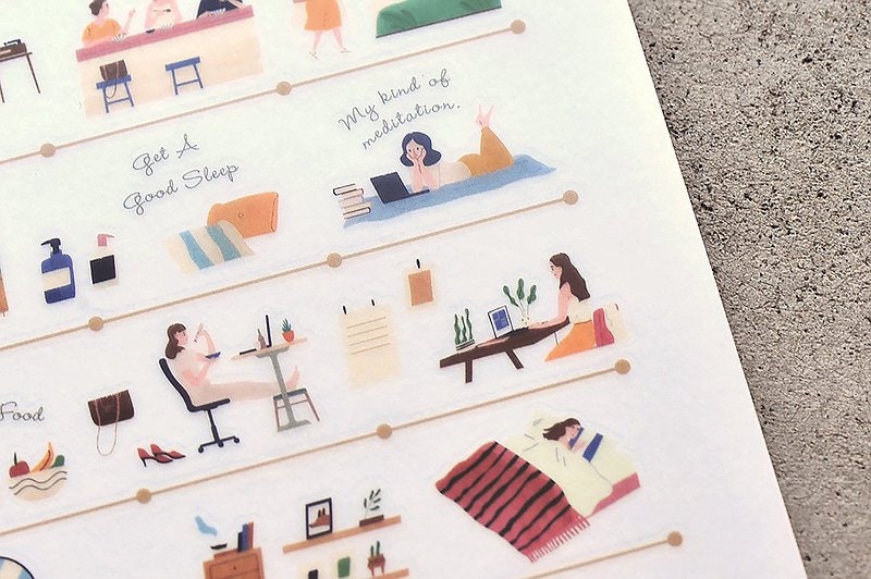 MU Lifestyle Print On Stickers 135 Daily Schedule Rub On | Etsy