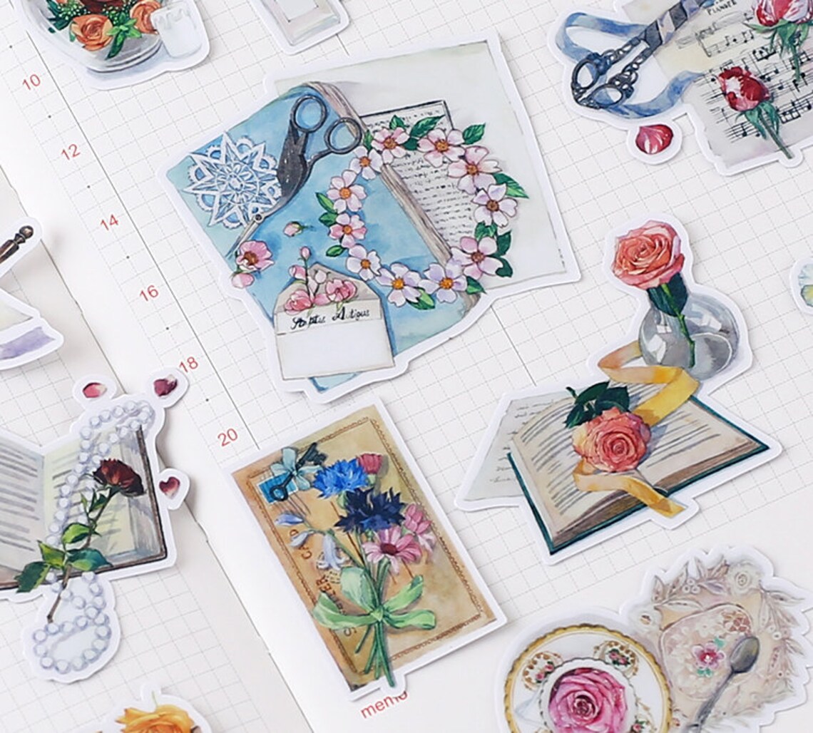 Flowers and Letters Sticker Pack Floral Sticker Sack Series - Etsy