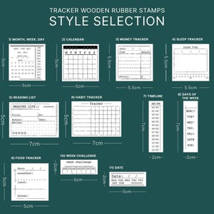 CLEARANCE ** Planner Tracker Rubber Stamp, Calendar Stamp, Week ...