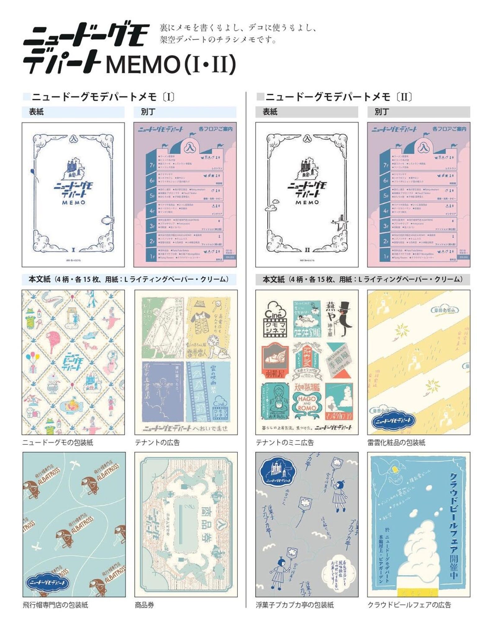 Department Store Above the Clouds Postcard Size Memo Paper Pad, Kyupodo ...