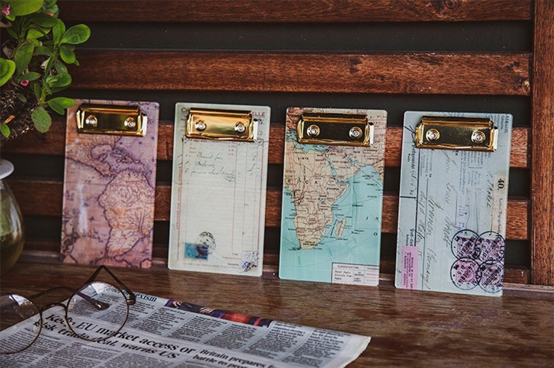 Mini Vintage Style Acrylic Clipboard and Notepad Set, Vintage Themed ...