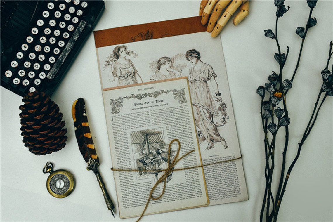 Old Book Page Prints Natural Science Illustration Paper Pack | Etsy