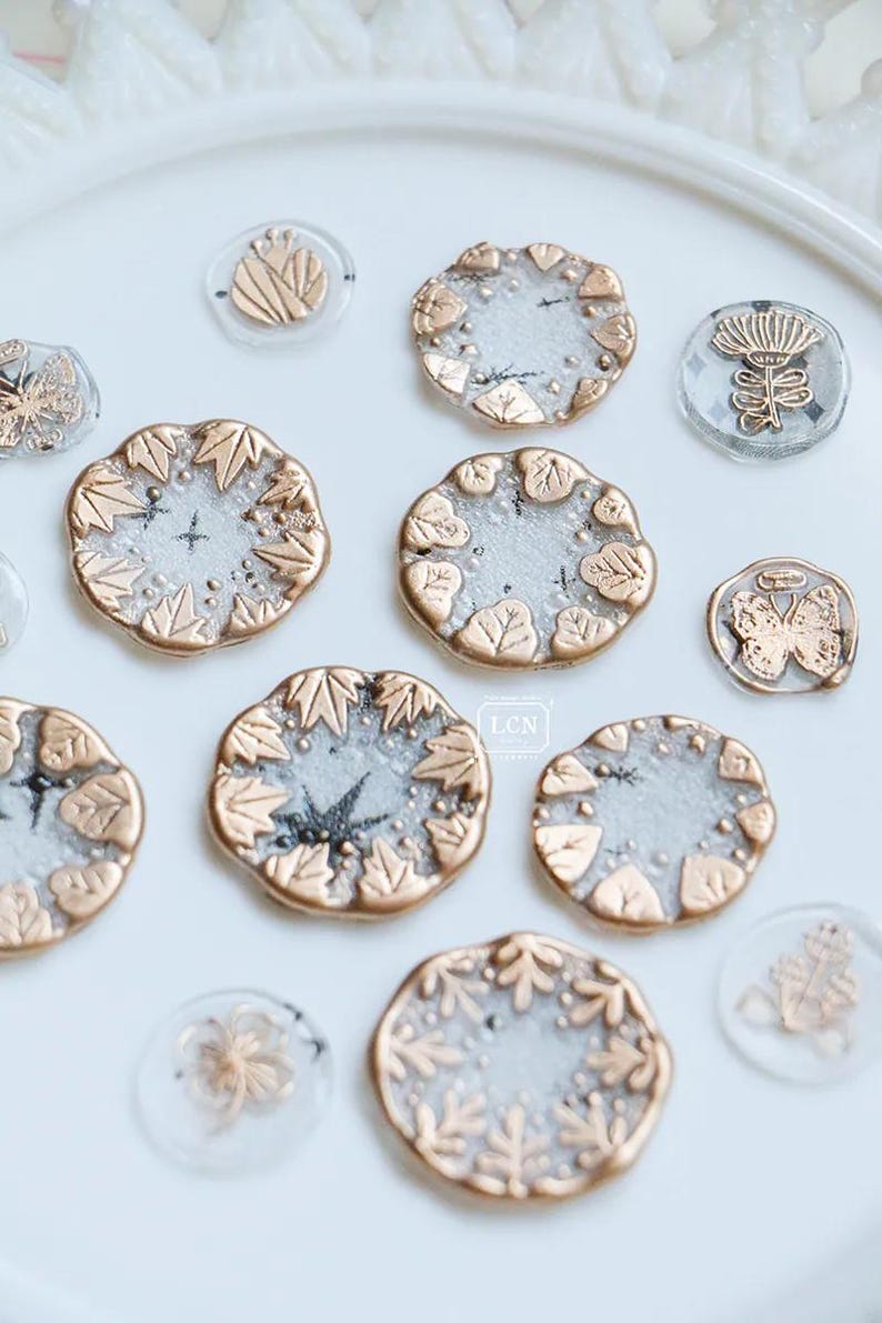 LCN Design Studio Round Leaf Frame Wax Seal Stamps - Etsy