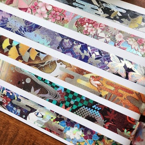 Shiroto Japanese Motif Washi Tape, Gold and Silver Emboss, Ginkgo ...