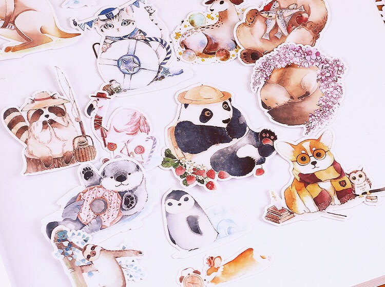 Animals Sticker Pack Cute Animals Stickers Set Die-cut - Etsy