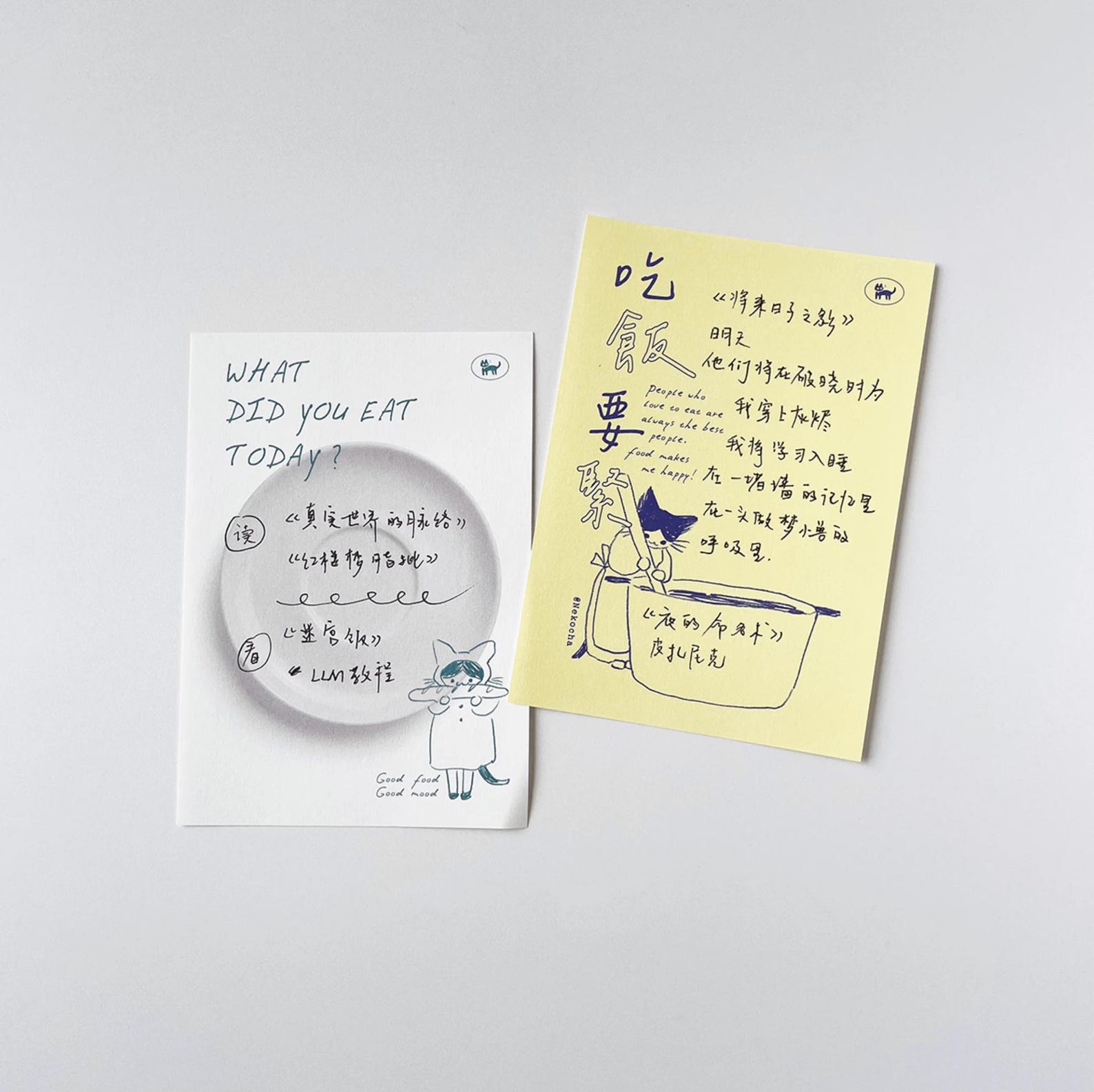 Eat Well Memo Pad, Nekocha Original Design, Food Diary, Breakfast, Food ...