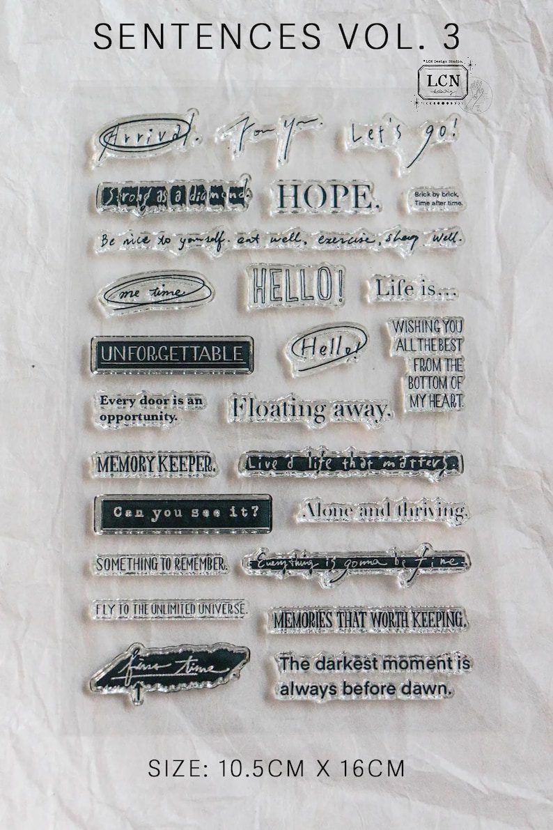Sentence Acrylic Cling Stamps Set, LCN Design Studio, Words and Poems ...