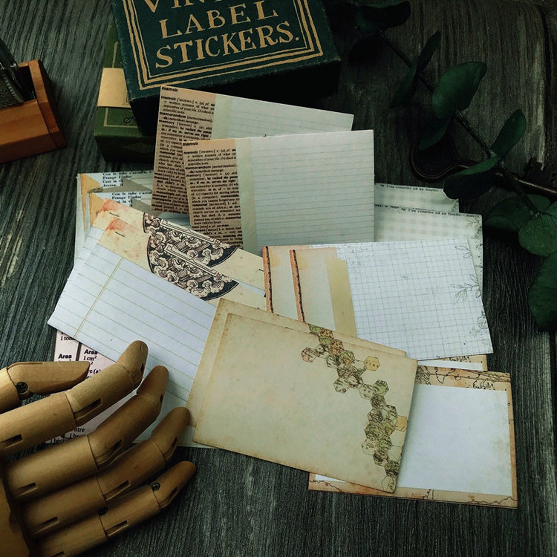 Vintage Style Note Cards Collage Memo Paper Retro Junk | Etsy