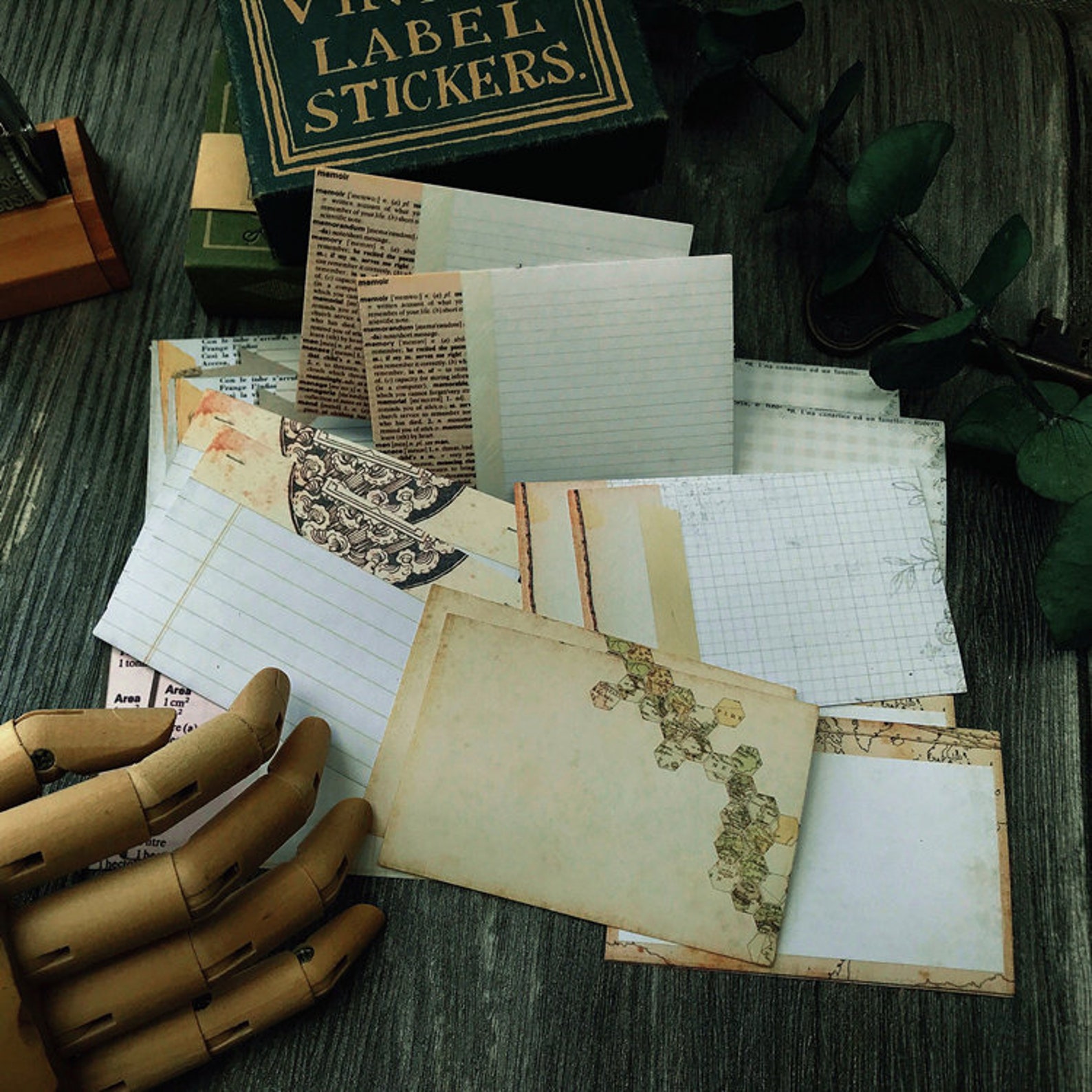 Vintage Style Note Cards Collage Memo Paper Retro Junk | Etsy