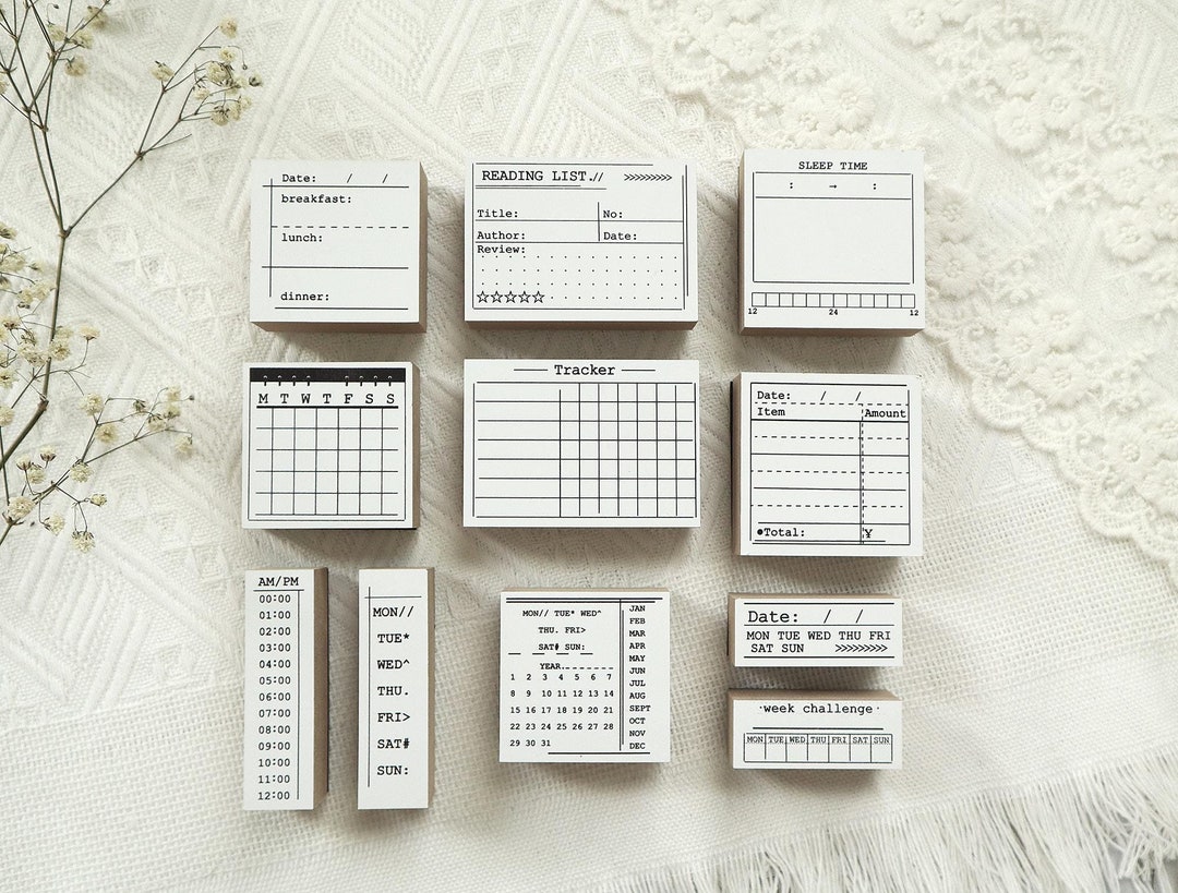 CLEARANCE ** Planner Tracker Rubber Stamp, Calendar Stamp, Week ...