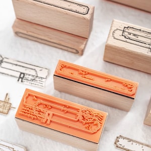 Mottled Rectangular Frames Rubber Stamps, Vintage Style Tag and Label ...