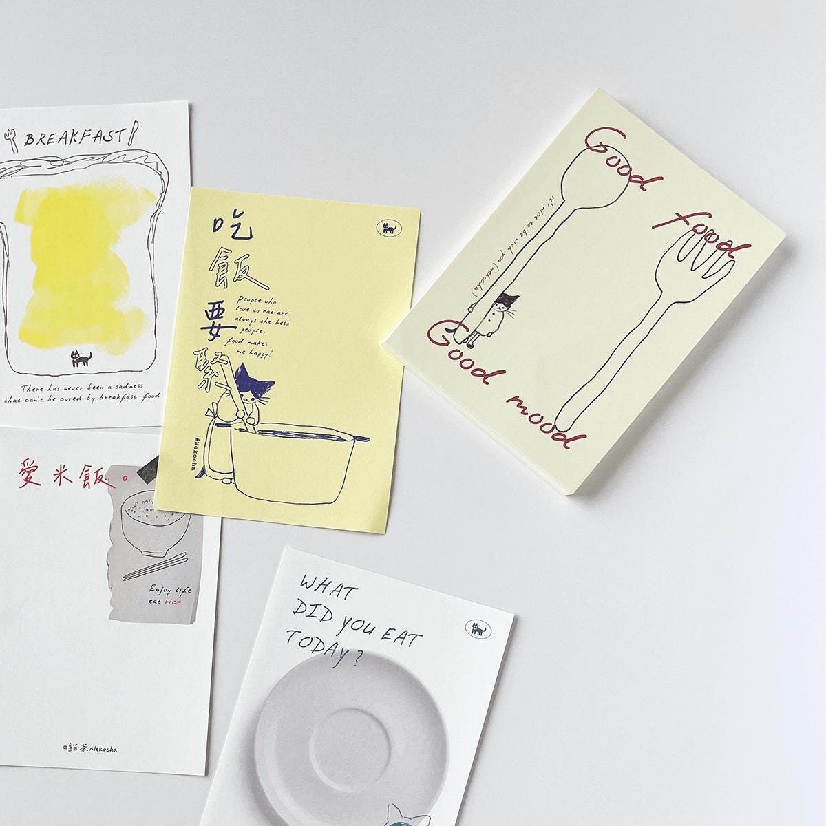 Eat Well Memo Pad, Nekocha Original Design, Food Diary, Breakfast, Food ...