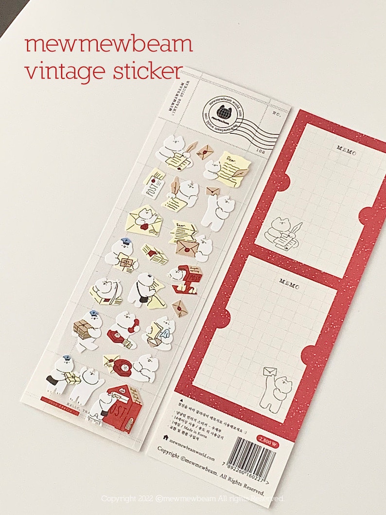 Postman Stickers Sheet, Cat Post Office, Mewmewbeam Kiss-cut Sticker ...