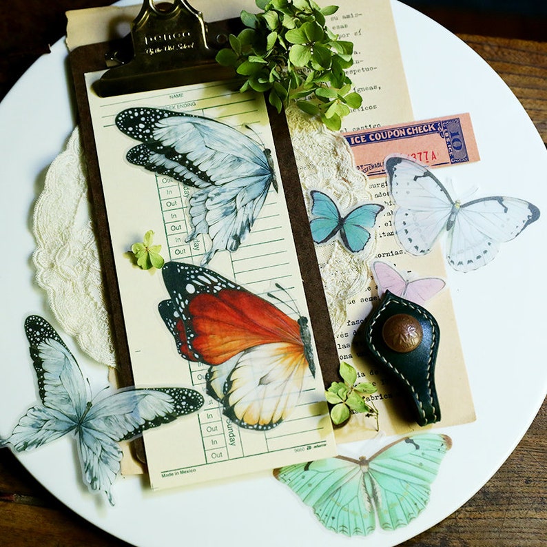 Large Butterfly Stickers Pack, Translucent Natural Science Themed ...