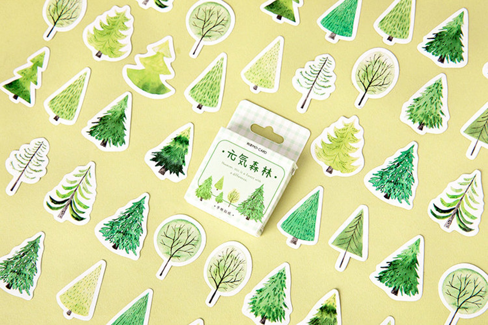 Forest Sticker Set Flower Pine Tree Stickers Nature Themed - Etsy