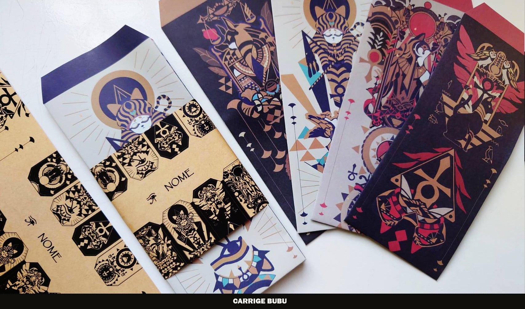 Set of 8 Illustrated Envelopes Ancient Egypt Nome | Etsy