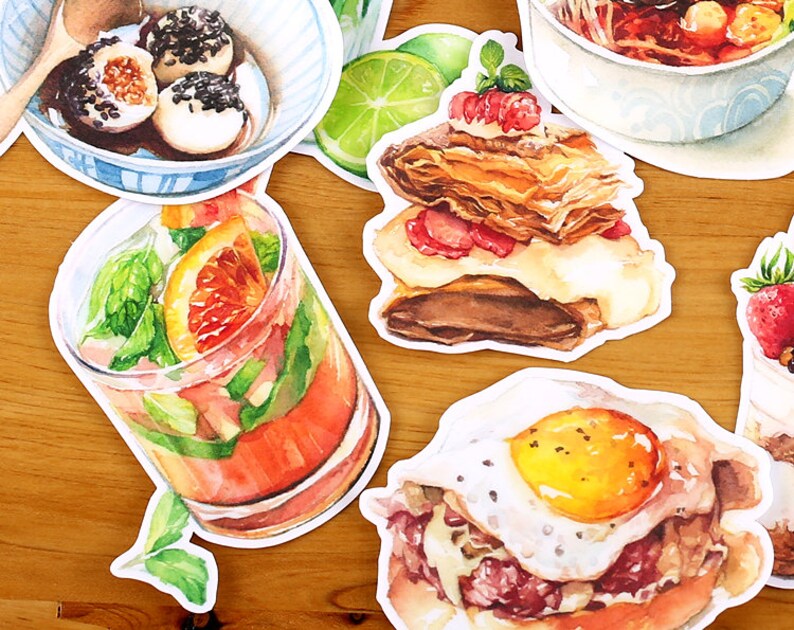 Food and Drinks Sticker Pack Afternoon Tea International - Etsy