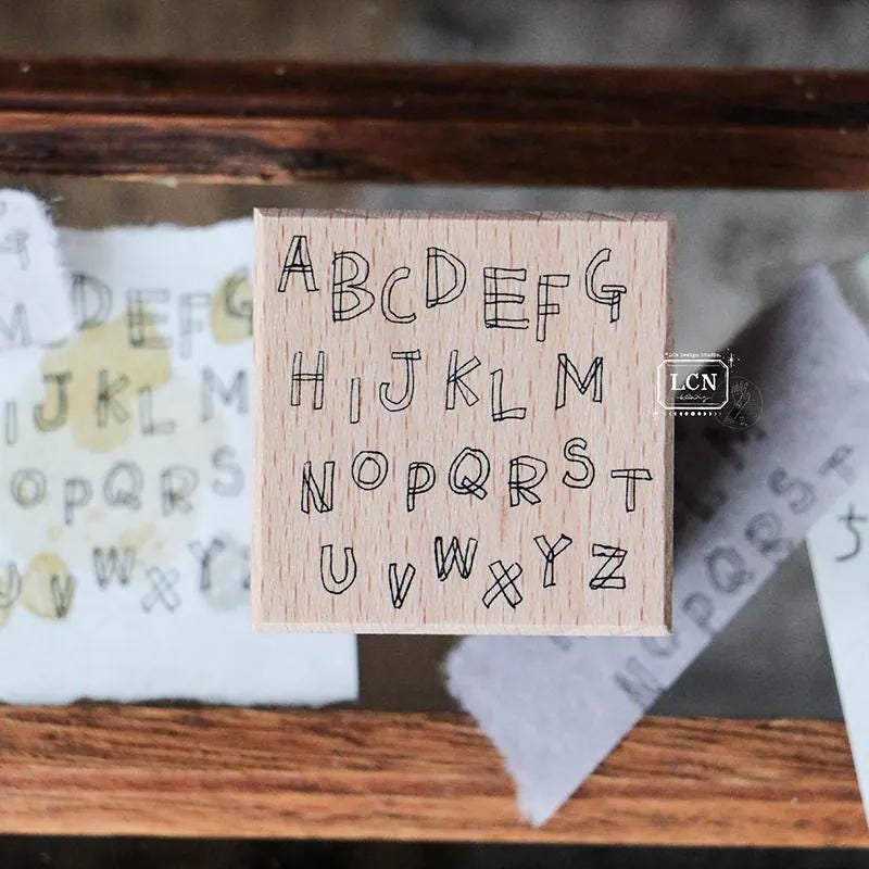 Wood Alphabet Stamp Set - Etsy