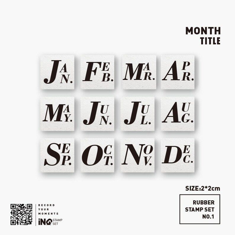 Calendar Rubber Stamps Set Month Week Date Tracker Stamps | Etsy