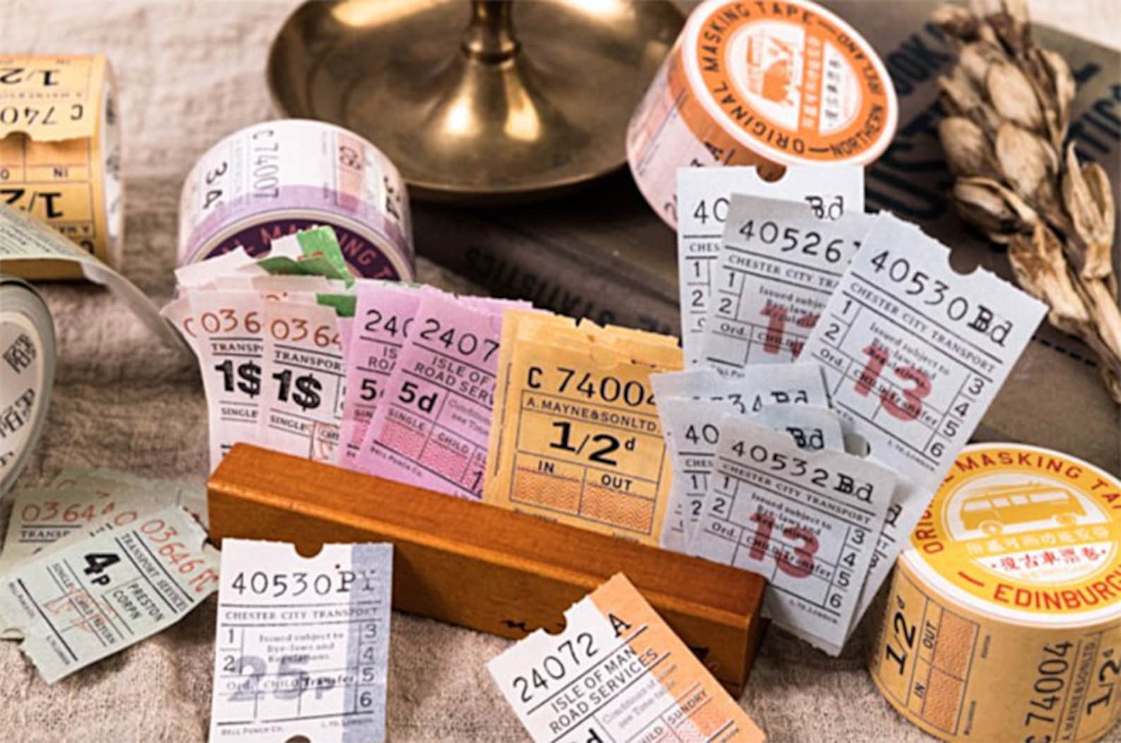 Transit Ticket Stubs Washi Tape Roll Assorted Vintage Bus - Etsy