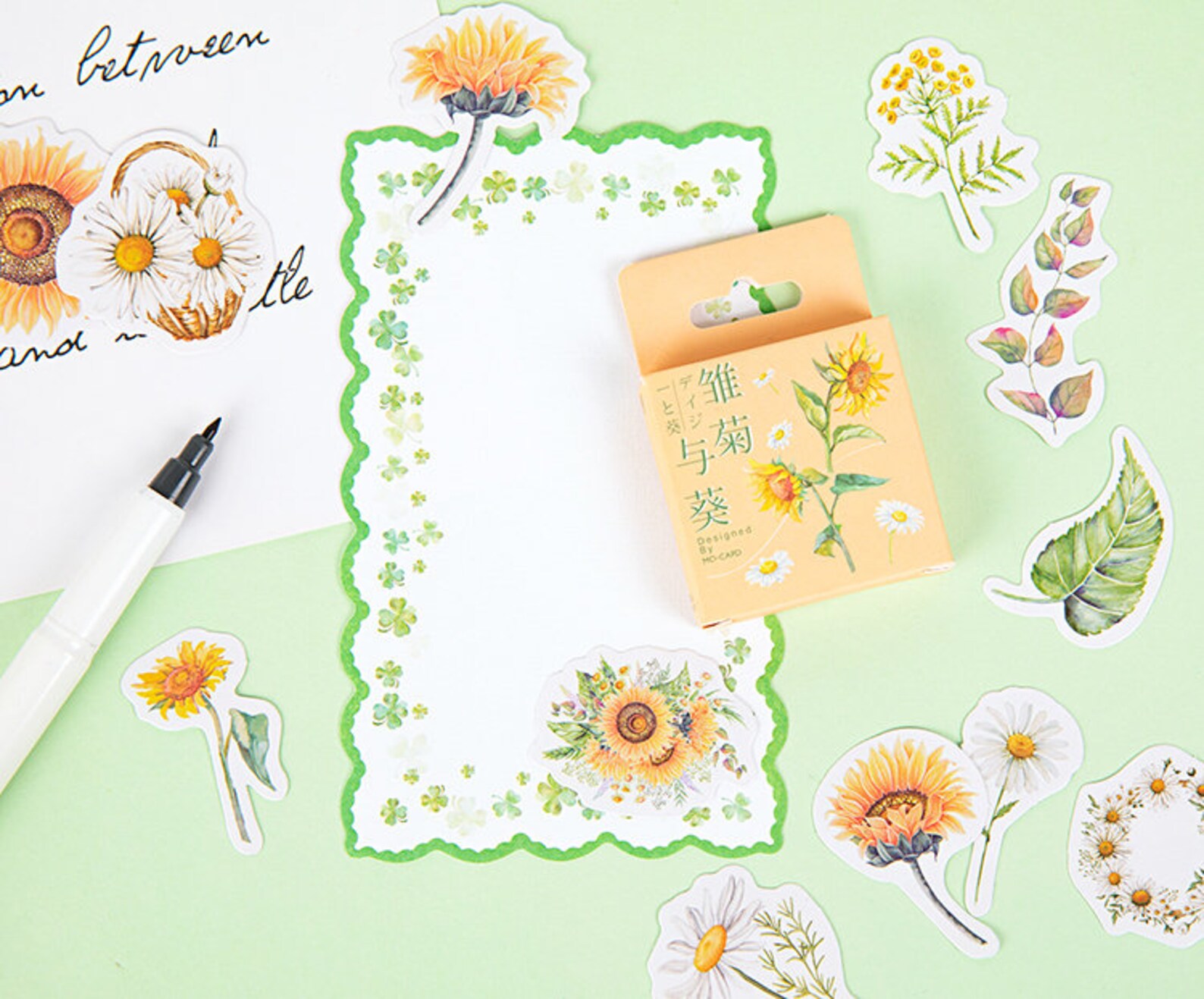 Daisies and Sunflowers Stickers Set Flowers Stickers Pack - Etsy