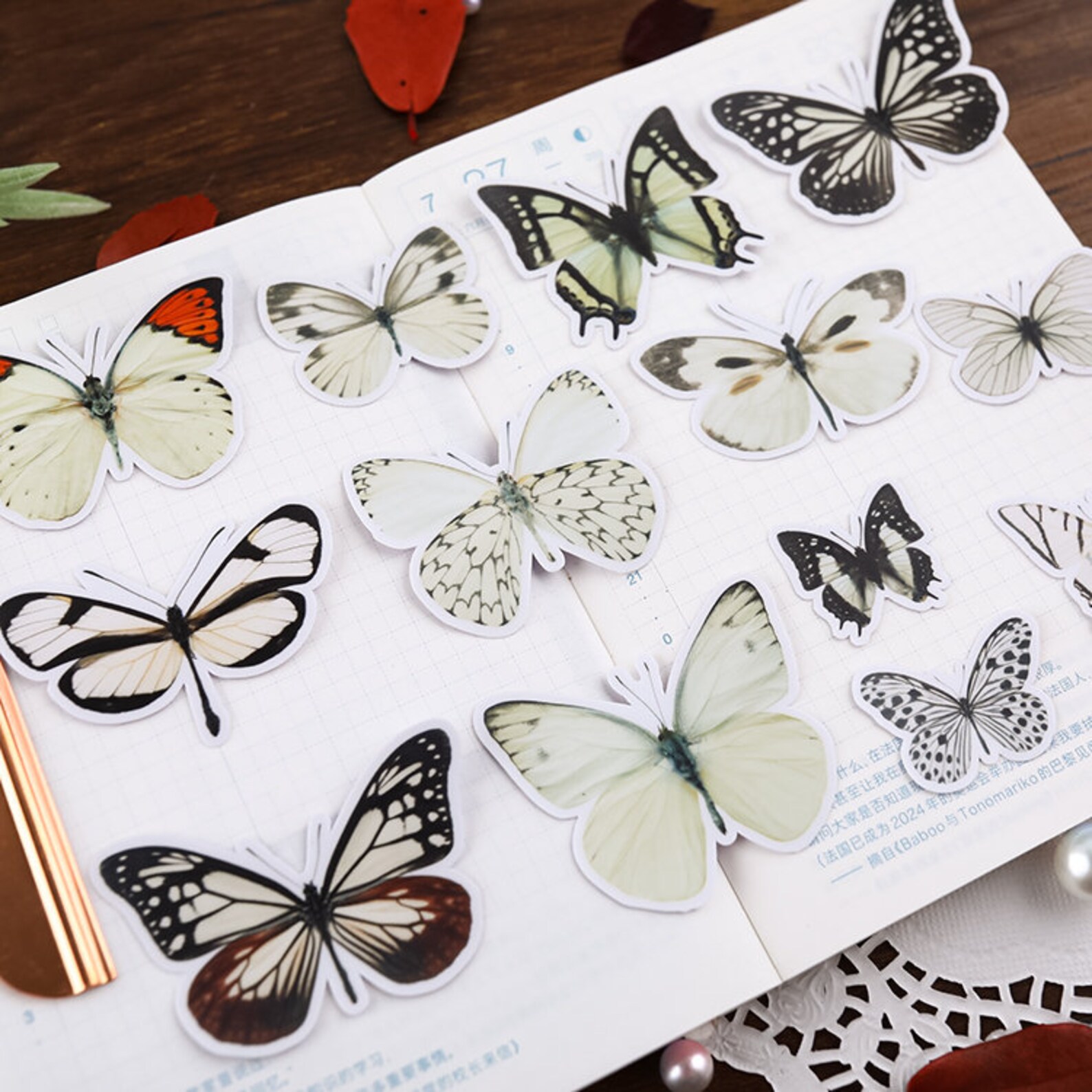 80PCS Vinyl Butterfly Stickers Pack Vintage Journal - Etsy