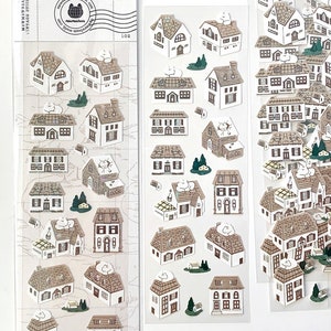 Cat House Stickers Sheet, Green Leaf Emboss, Mewmewbeam Kiss-cut ...