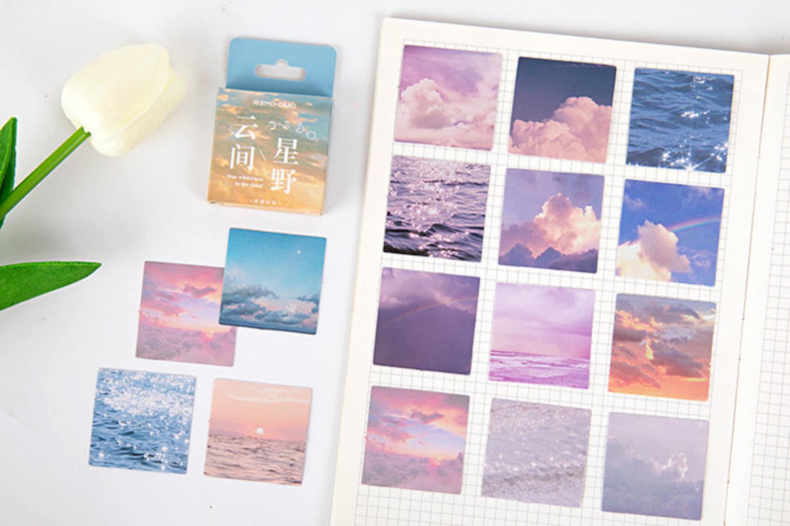 Cloudy Sky Box Sticker Set Clouds Aesthetic Sunset Planner - Etsy