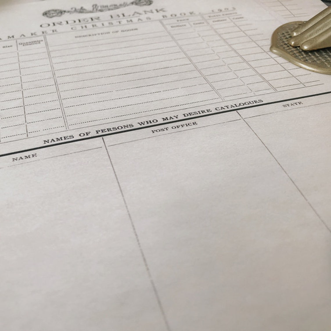 Vintage Order Blanks 3 Sheets of Ledger Paper Junk Journal - Etsy