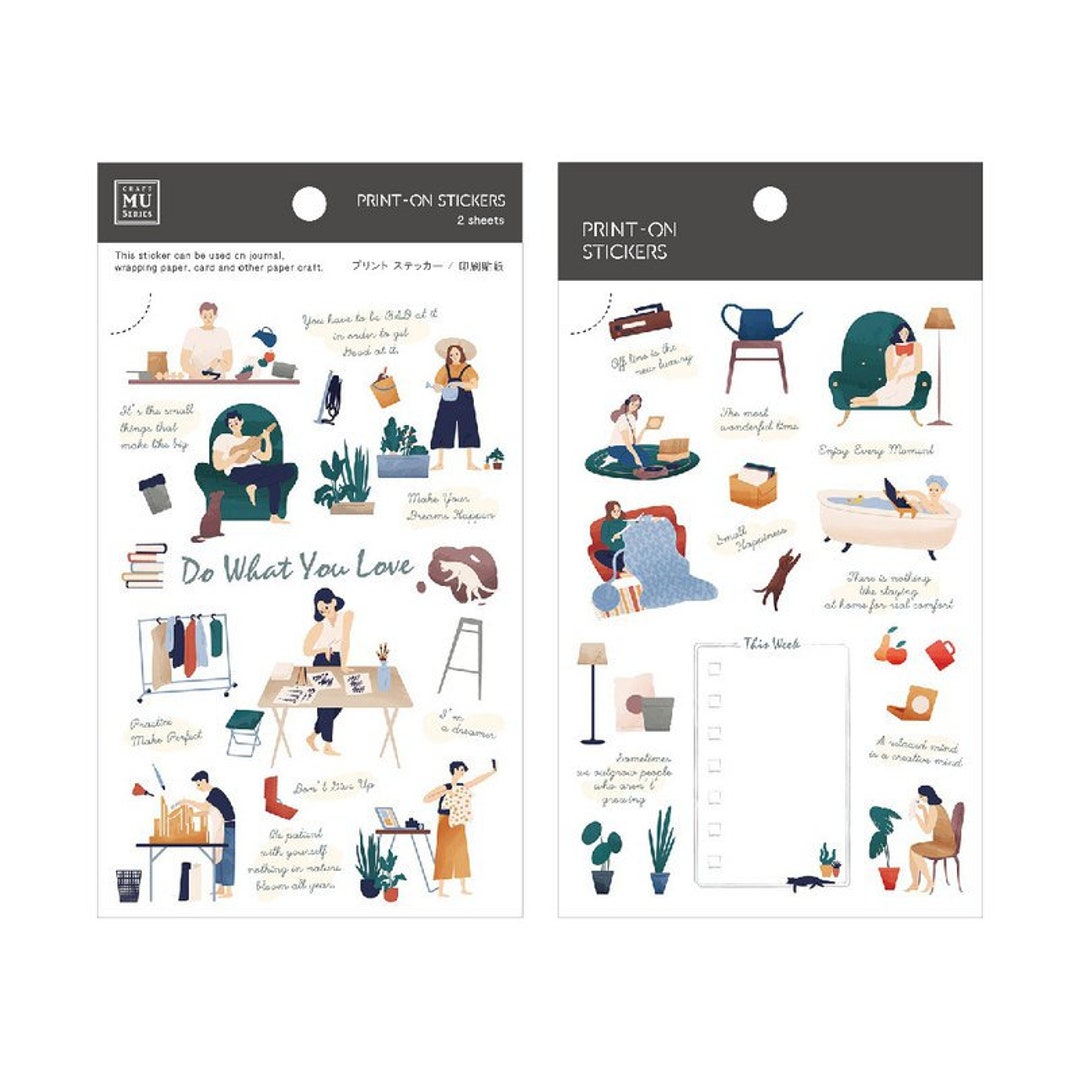 MU Lifestyle Print on Stickers 080, Work and Leisure Rub on Sticker ...