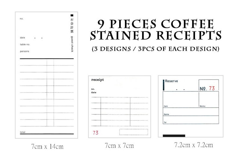 Coffee Stained Receipt Prints Vintage Restaurant Receipt - Etsy