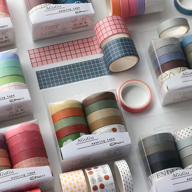 10 Rolls Assorted Colors Washi Tape Set, Color Palette, Solid Colors ...