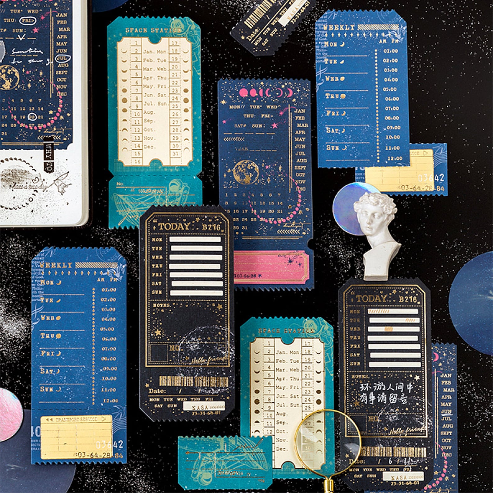 Space Travel Gold Foil Memo Pad, Journey Through the Milky Way ...