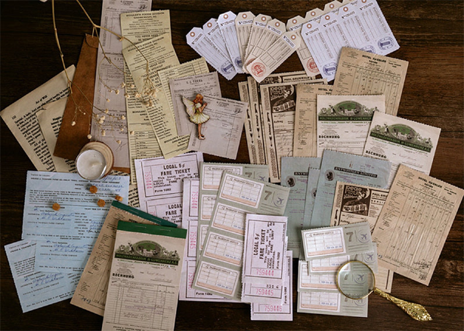 Vintage Tickets Notepad, Bus Transit Tickets Memo Paper, Pharmacy ...