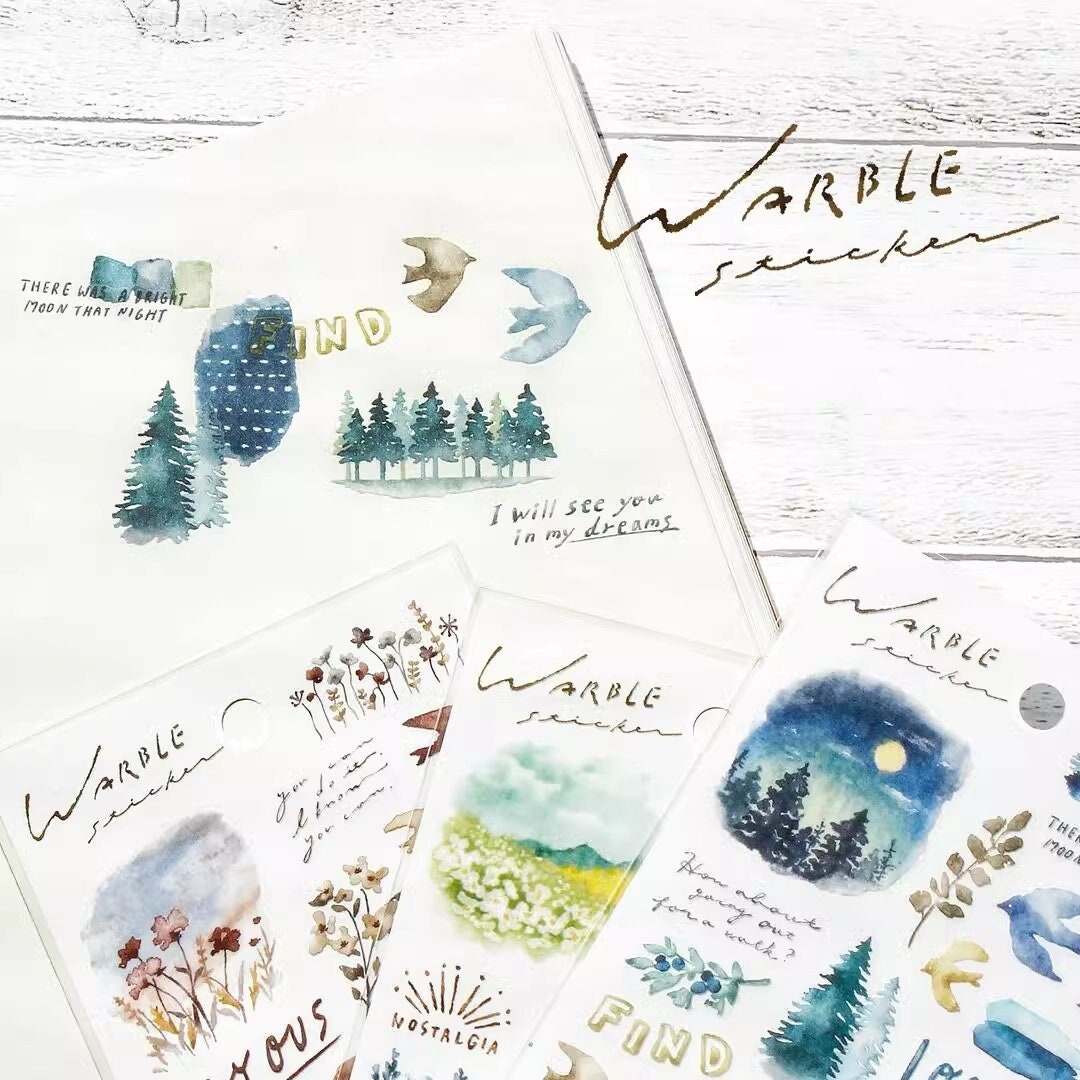 Mind Wave Warble Series Sticker Sheet, Bird, Mountain, Forest ...