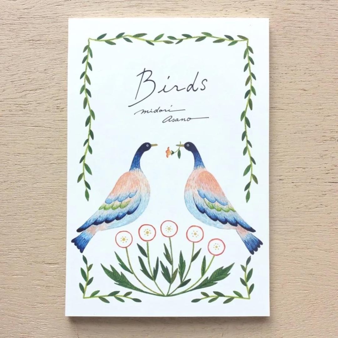Birds Writing Paper Pad, Cozyca, Midori Asano Illustration Postcards ...