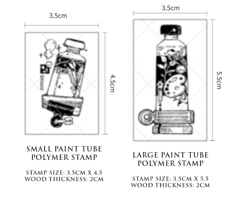 Floral Paint Tubes Wood Mounted Stamps, Art Supplies, Flower, Neinei ...
