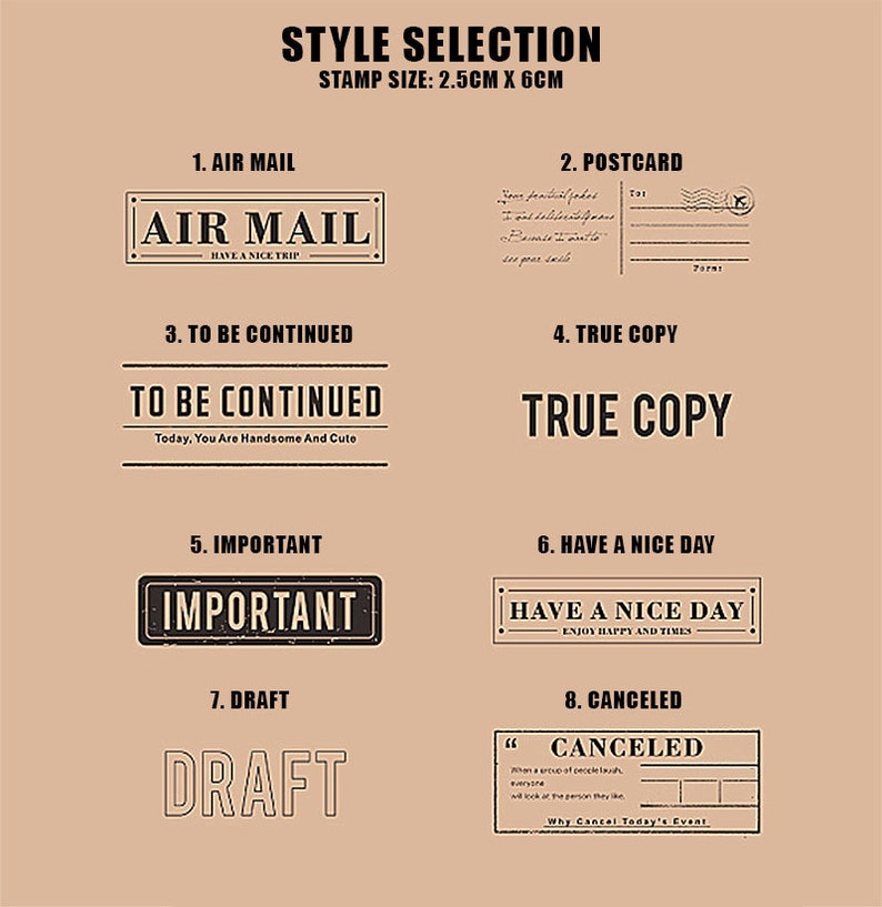 Old School Post Office Label Stamps, Wooden Handle Stamp, Air Mail ...