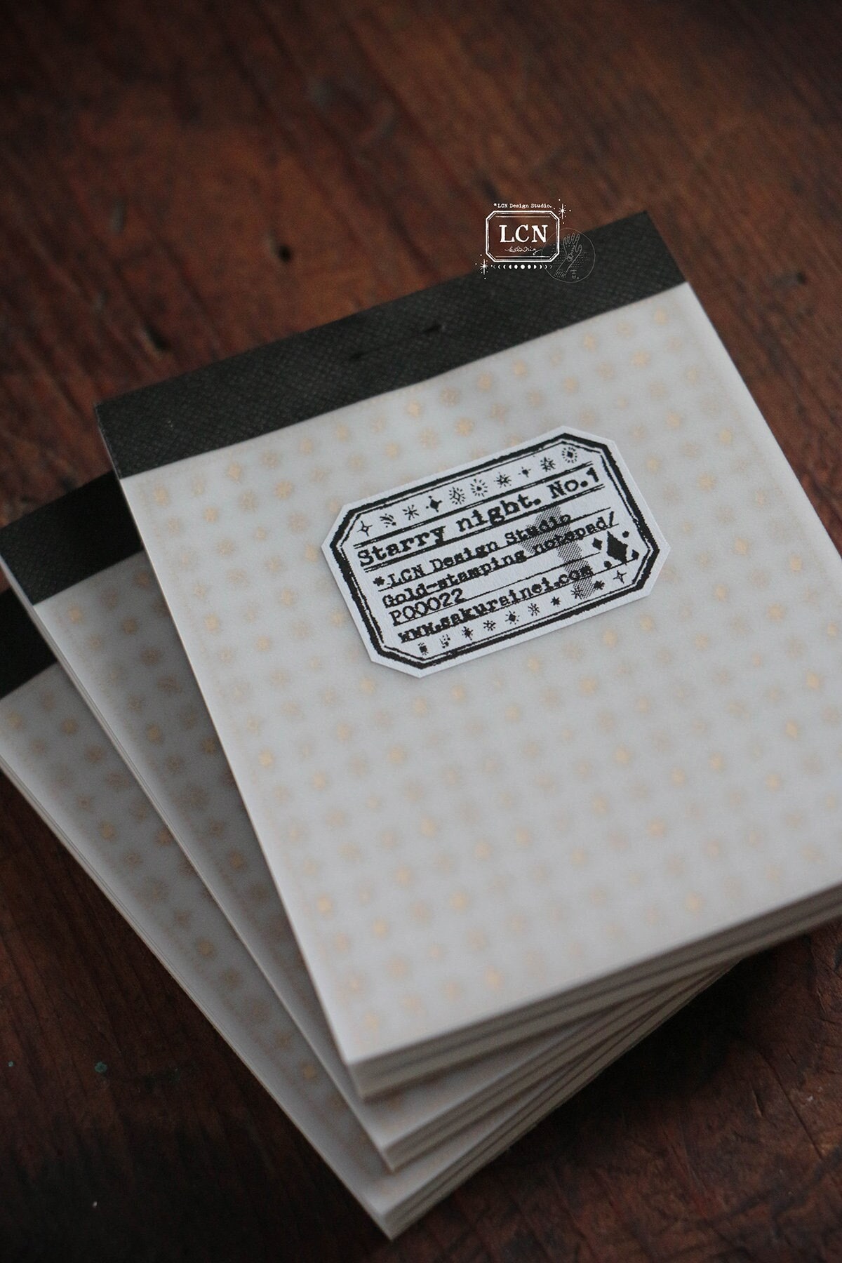 Starry Night NO. 1 Gold Stamping Notepad LCN Design Studio - Etsy