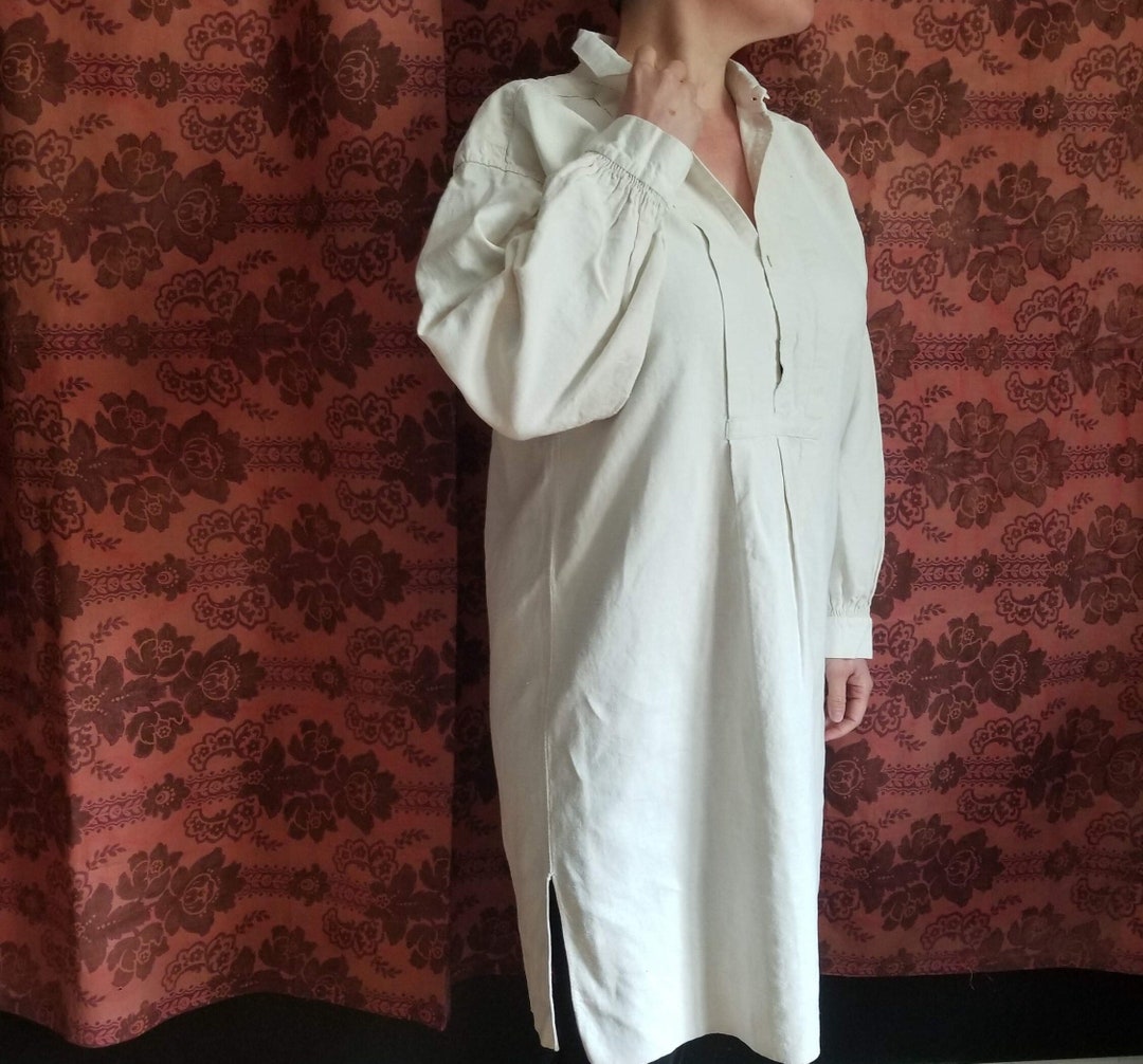 Antique French Linen Chore Smock, Long Work Artist Shirt Early 1900s - Etsy