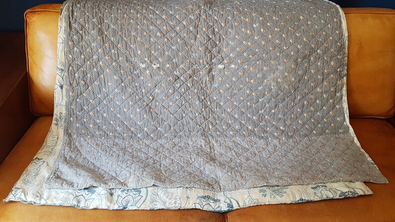 Vintage French Blue Boutis Piqué Quilt - Etsy