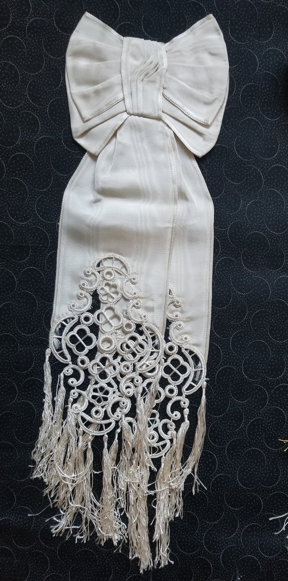 Antique French first Holy communion bow armband - Gem