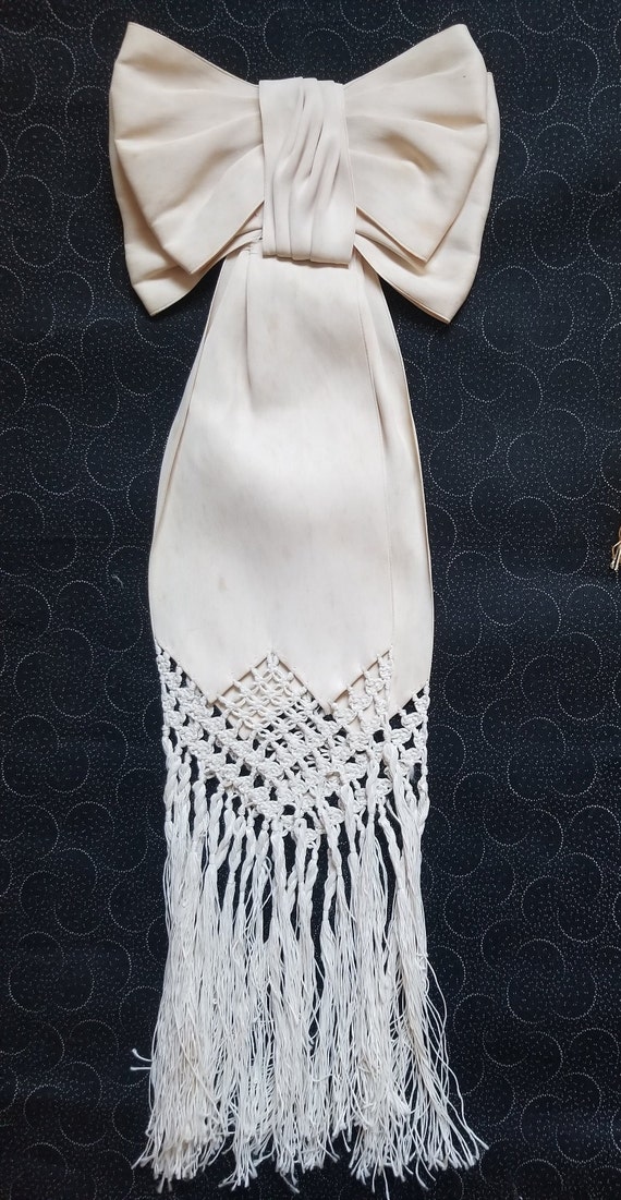 Antique French first Holy communion silk bow armband - Gem