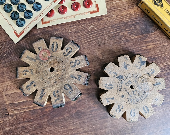 Antique French Number and Price Printing Wheel Stamp, 2 Sold Separately ...