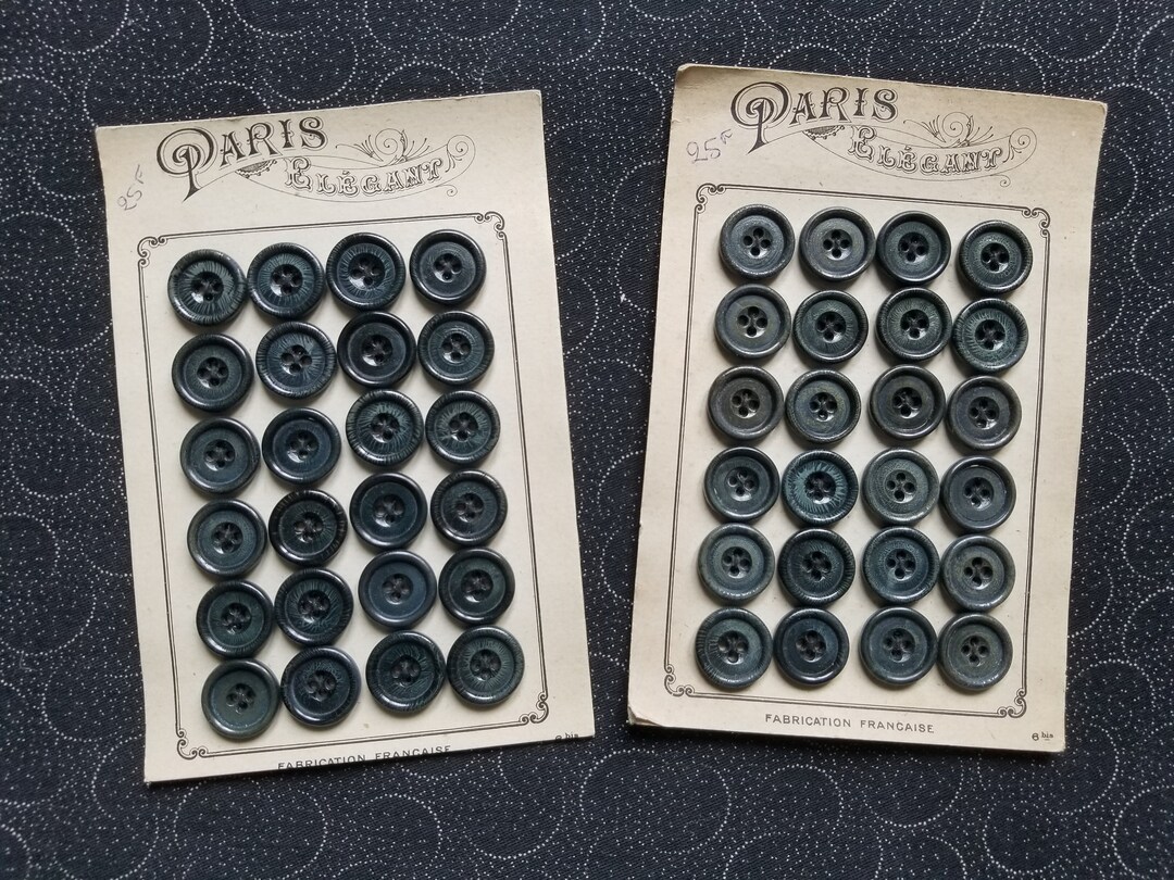 Antique French Buttons on Paris Elégant Card. 2 Cards Available Sold ...
