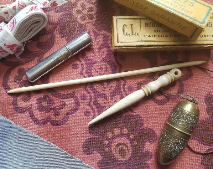 Pair of Antique Bone Tools, Sewing Stiletto Awls, Bodkins - Etsy