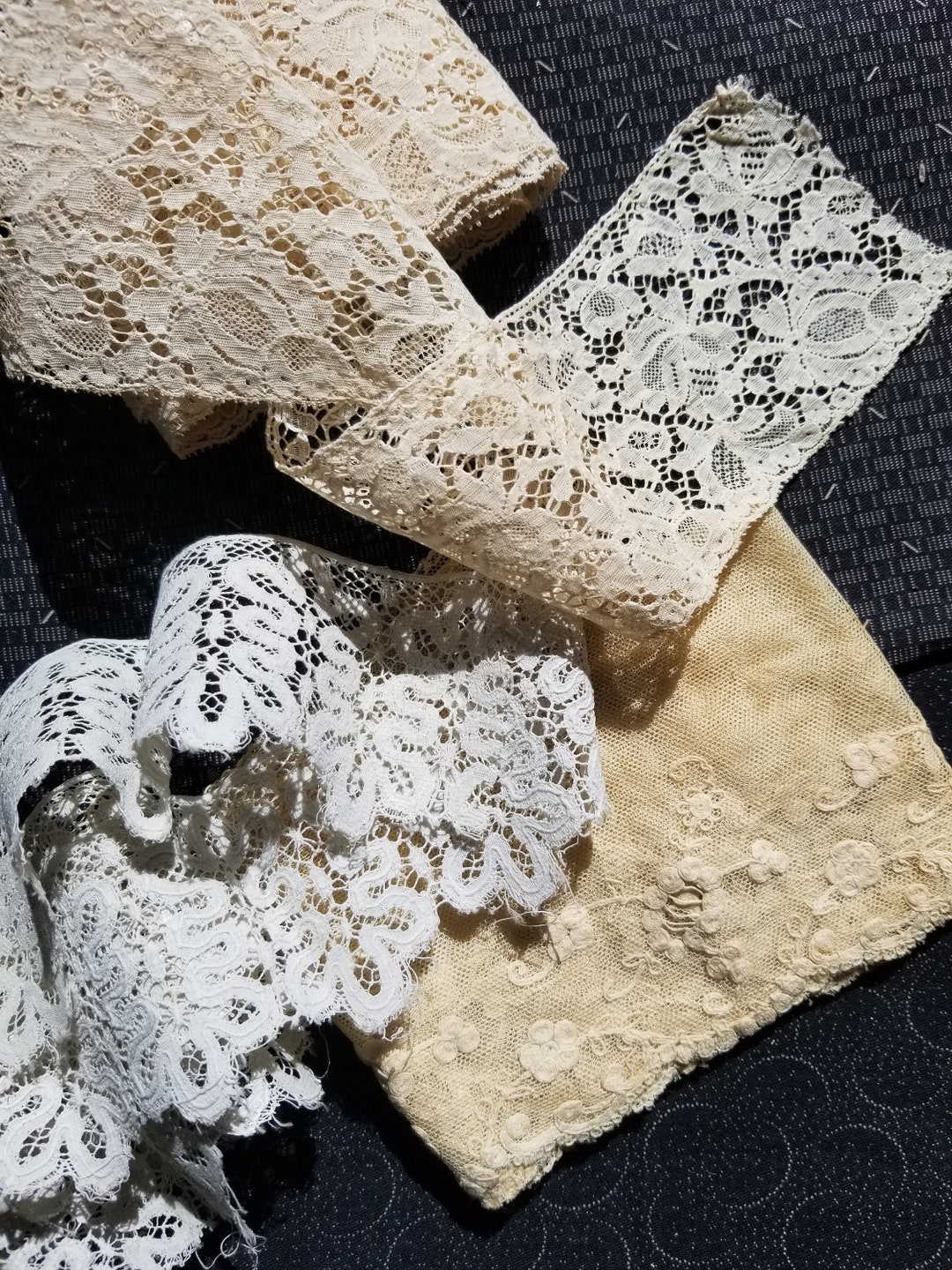 French Antique Lace Trims Lot of 3 Pieces - Etsy