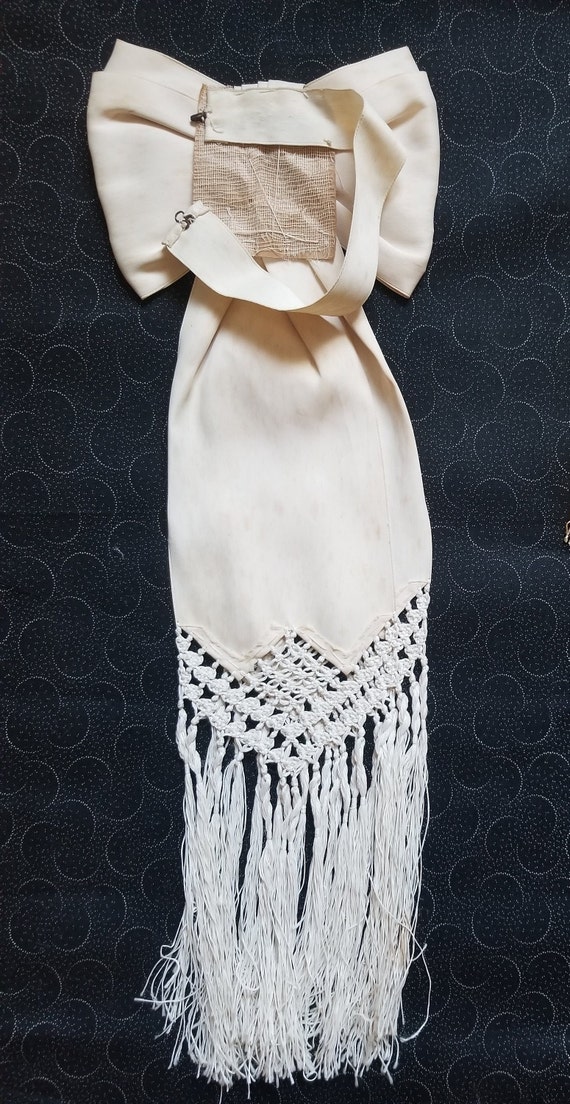 Antique French first Holy communion silk bow armband - Gem